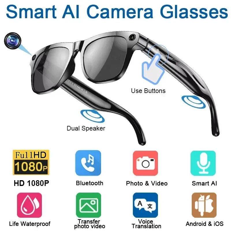 Lenovo 8K Smart AI очки Черный, Black