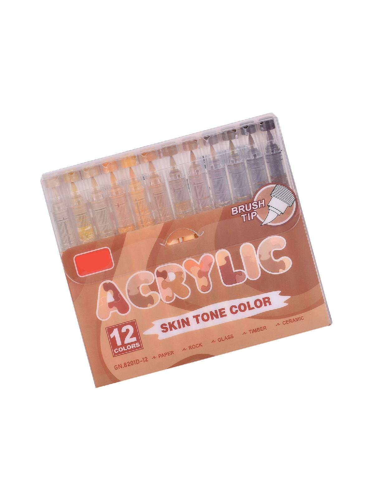 12шт Жидкий акриловый маркер 12 Цветов Акриловая краска Ручка Кисть Маркер для рисования