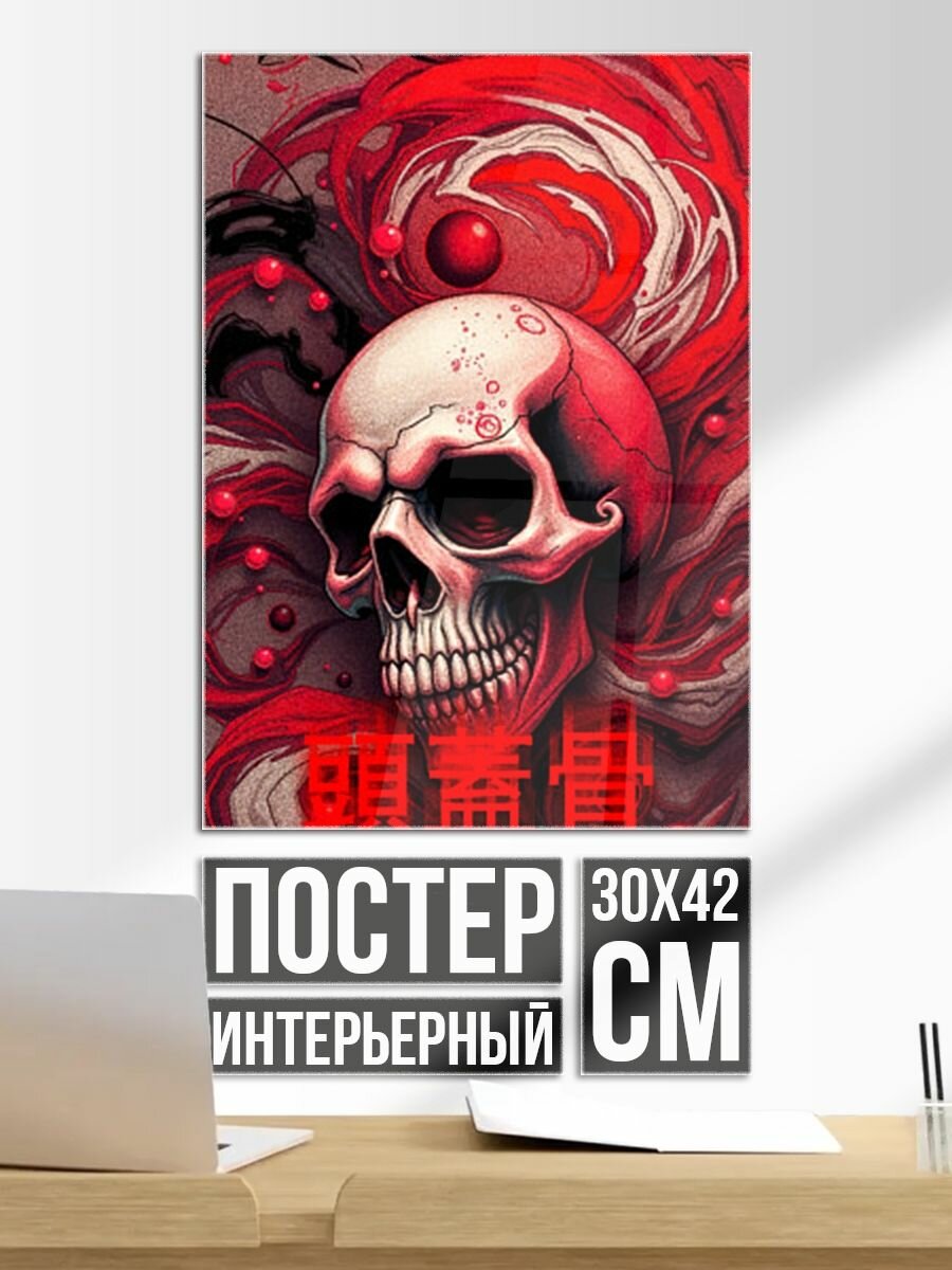 Постер на стену Череп в перспективе