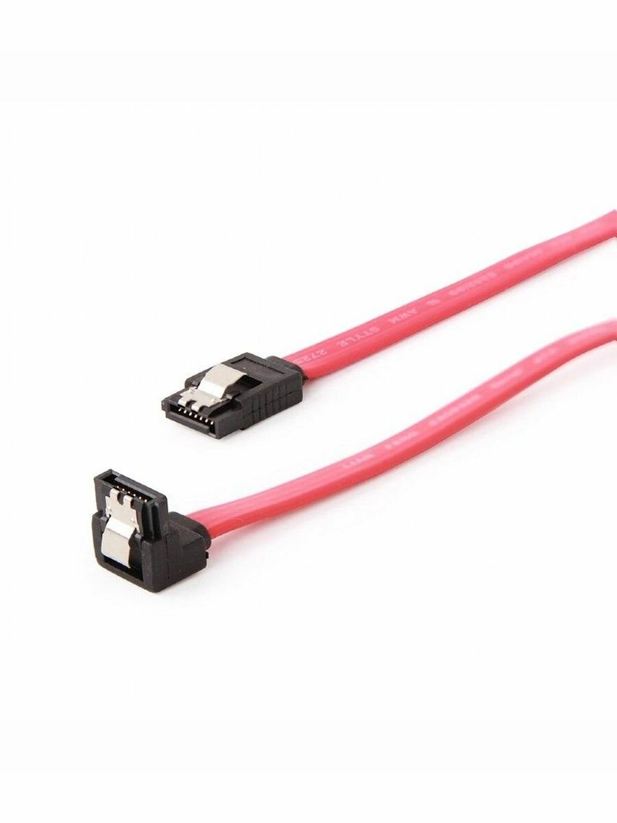 Bion Кабель SATA Serial ATA III металлическая защелка с угловым разъемом, 50см BXP-SATAM-DATA90-50CM