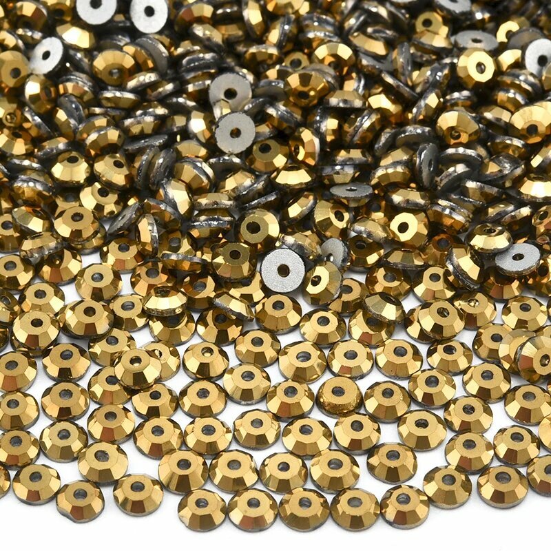 Стразы стеклянные 4 мм, Цвет P37 Mine gold, 1440шт