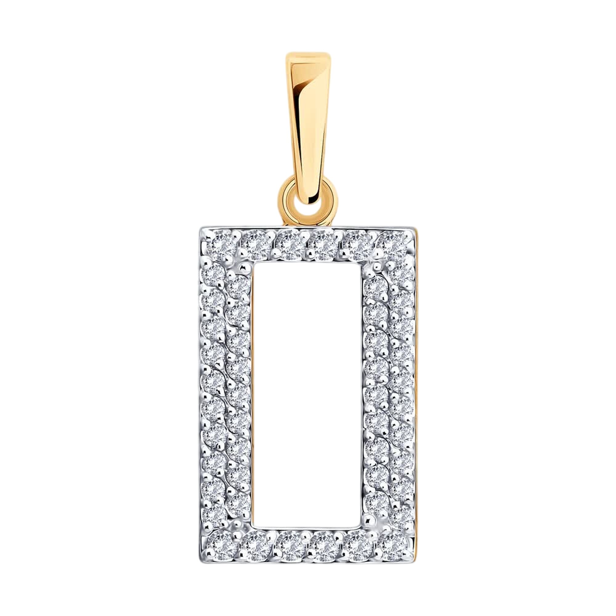 Подвеска Diamant online, красное золото, 585 проба, фианит