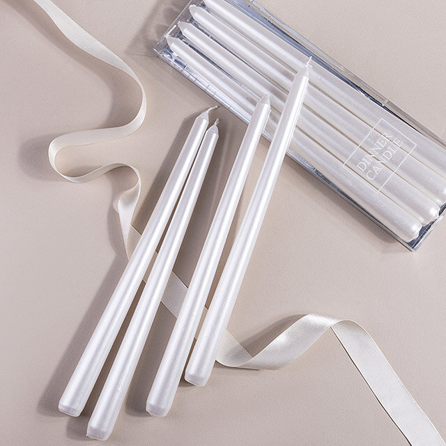 Высокие свечи Античный Блеск 29 см белые, 4 шт, Koopman, ACC300550