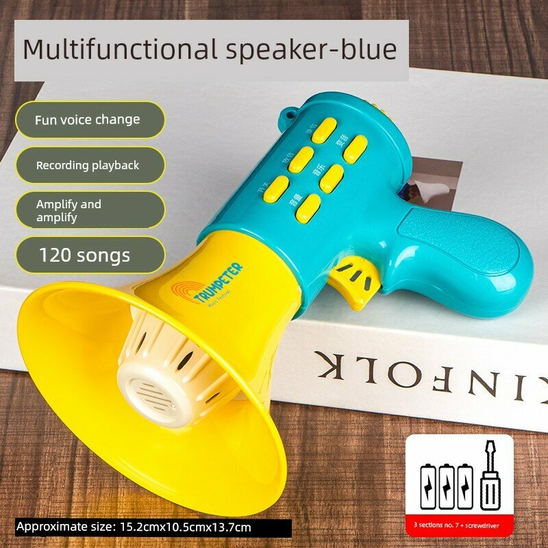 Мини-мегафон с функцией изменения голоса для детей, с возможностью записи, перезаряжаемый, 3 батарейки AA, отвертка,