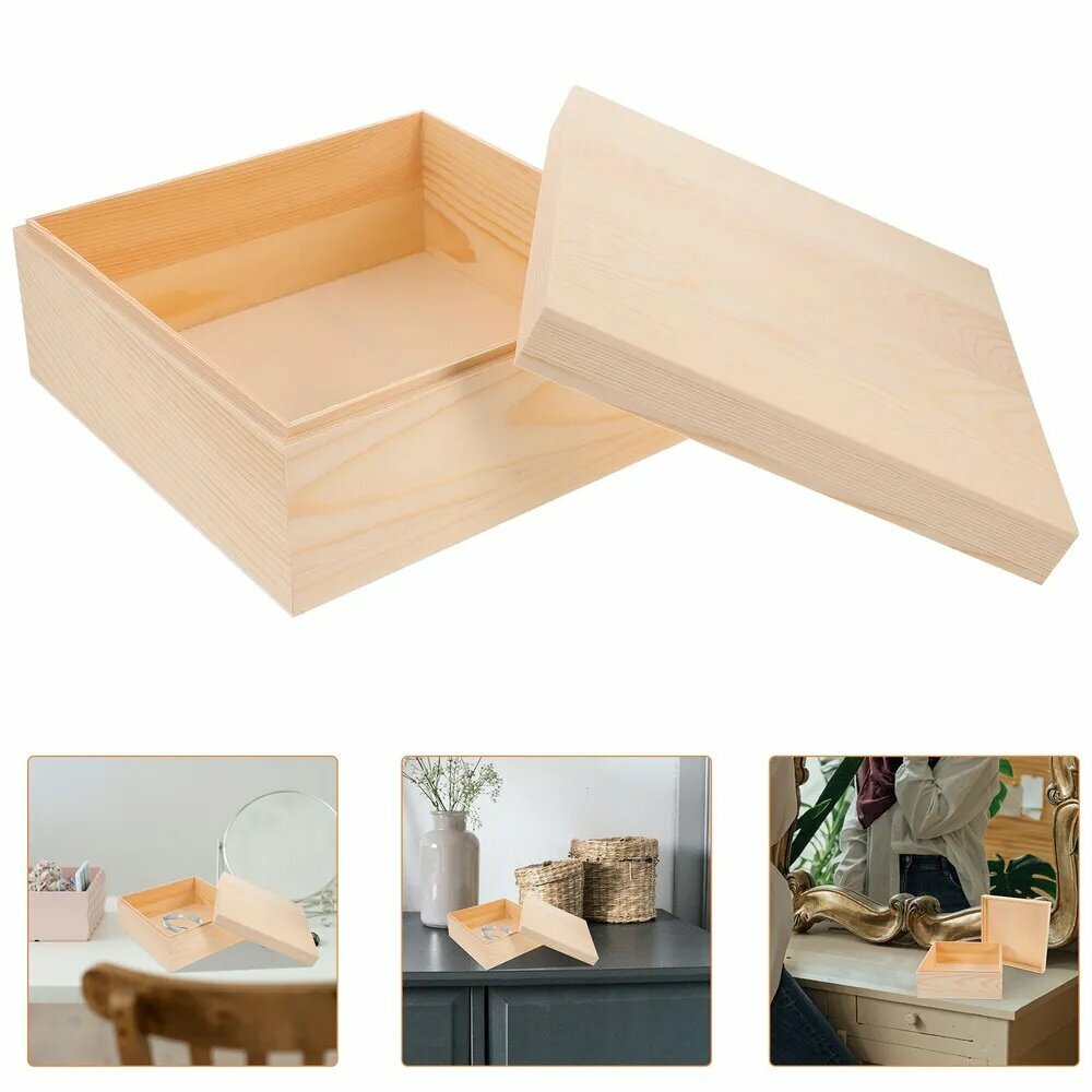 Ящик для хранения длина 19.79 см, ширина 19.17 см, высота 8.97 см.