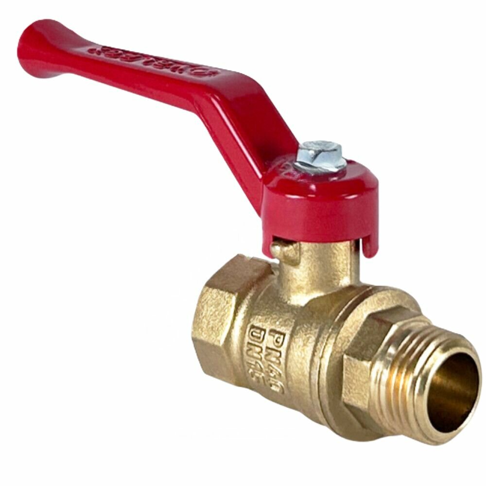 Кран шаровой латунь 11Б27фт1М DeltaPro Ду 50 Ру25 ВР/НР рычаг красный VALFEX VF.215. LR1.200. DP