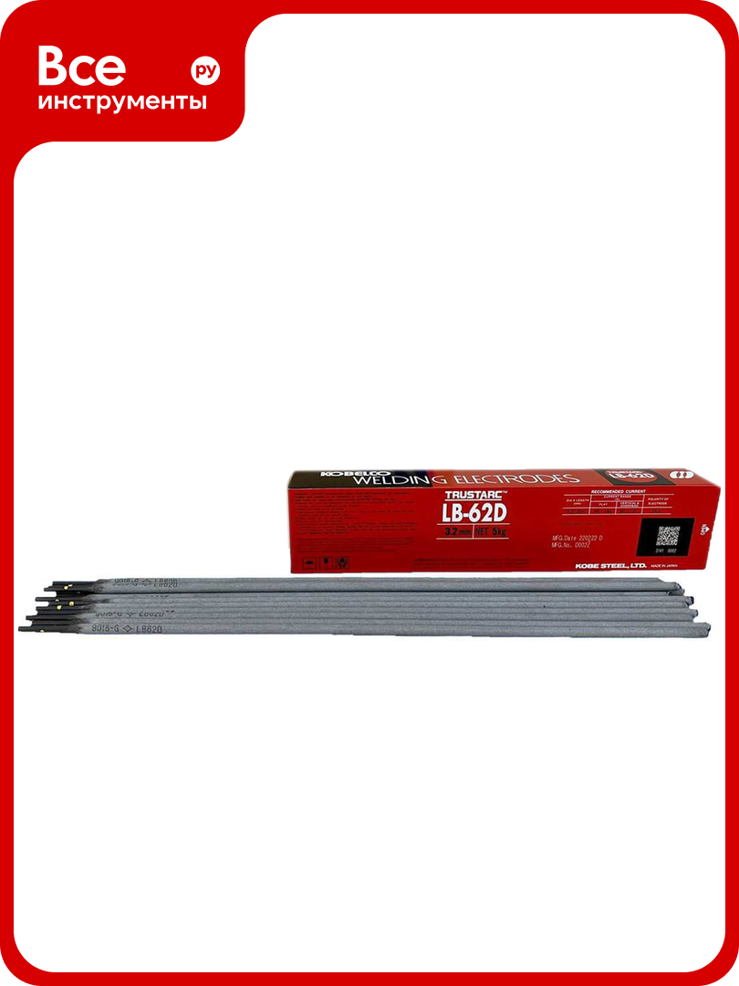 Электроды LB-62D KOBE STEEL 3.2x350 мм, 5 кг KOBELCO LB62D32350_N