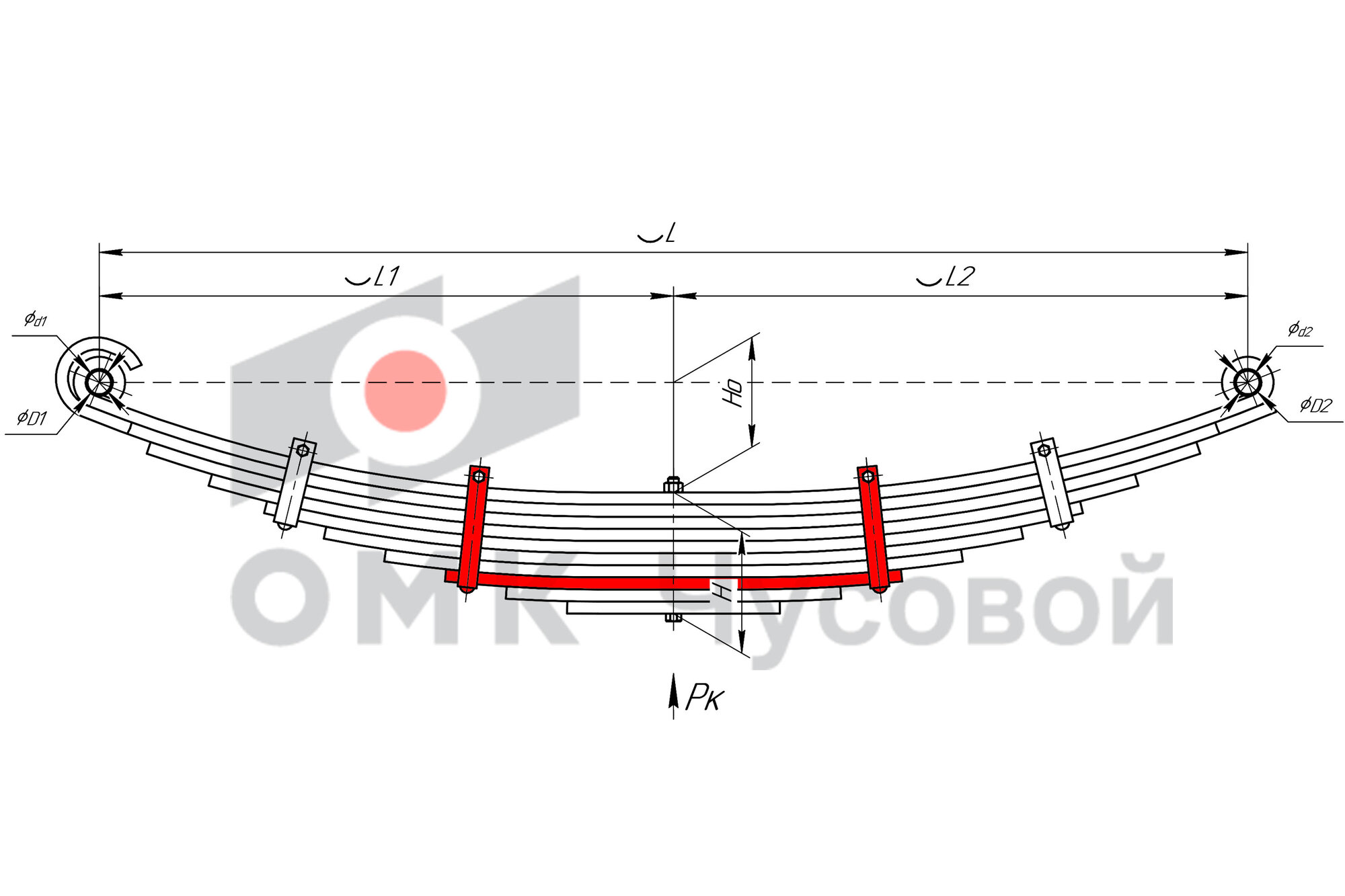 Лист с/х №8 Рессора передняя для FAW J6 10 листов