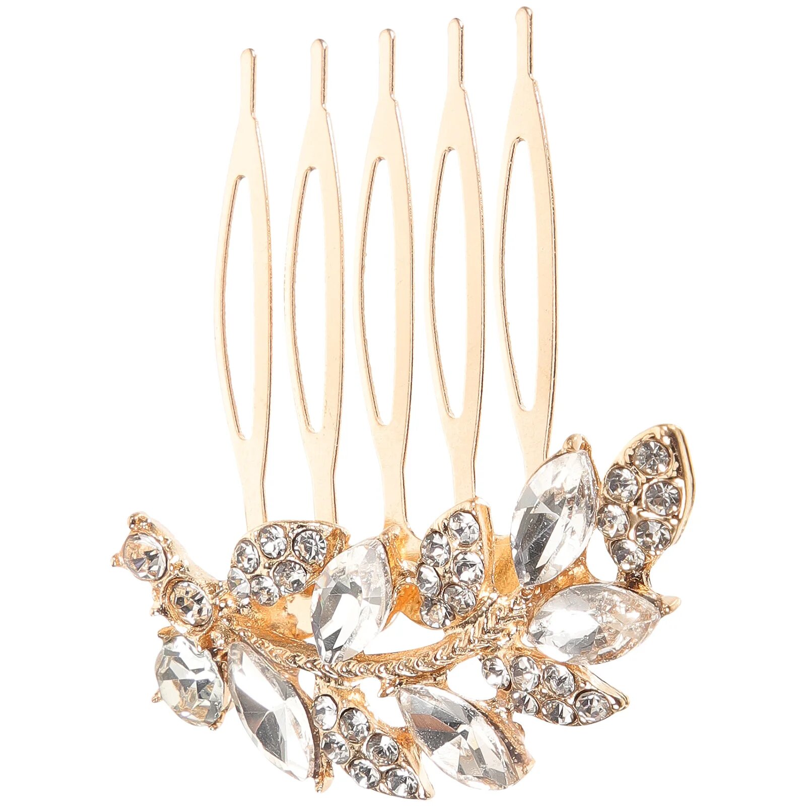 Золотая заколка для волос с камнями