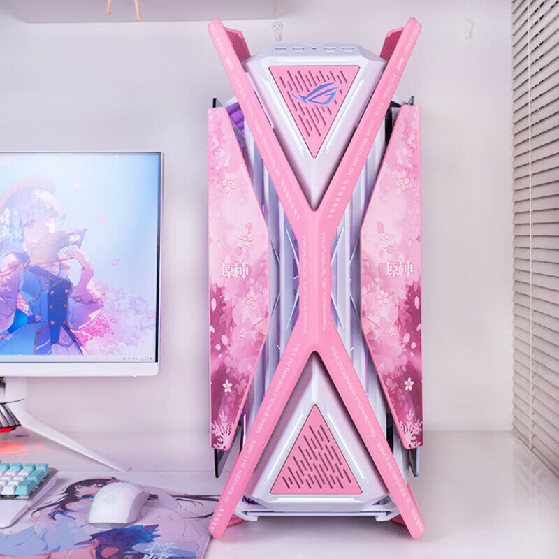 ASUS розовый GR701 Chuangshishen ROG семейное ведро с водяным охлаждением игровая консоль 5080 видеокарта прямая трансляция настольный компьютер Chuangshishen розовый хост конфигурация десять