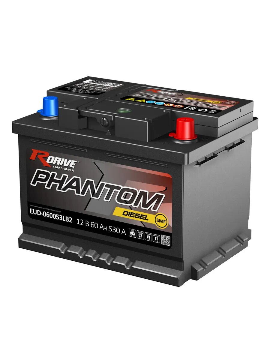 Аккумулятор RDRIVE PHANTOM 60SR 12V 60Ач обр. пол.