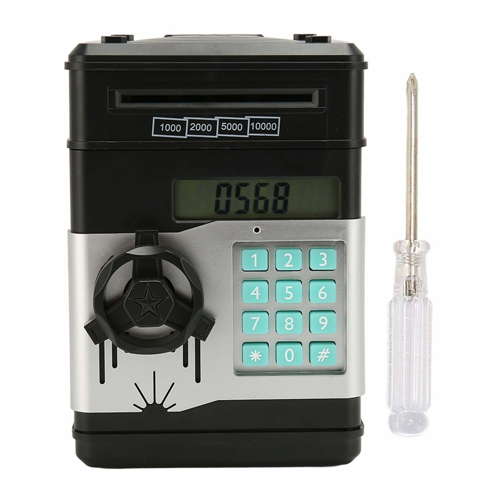 Банкомат-копилка с паролем для бумажных денег (без батареек)