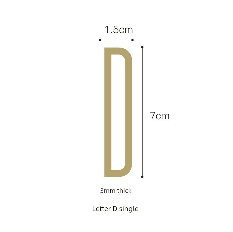 Латунные наклейки на стену с английским алфавитом, металлические украшения для стен, медные наклейки на дверь с