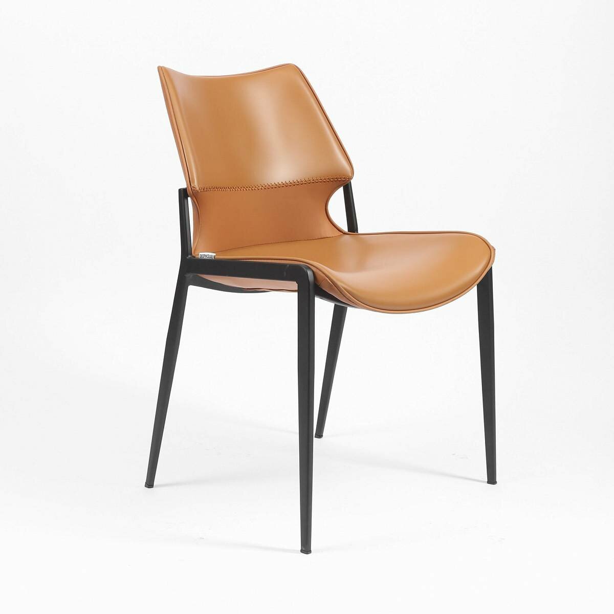 Стул Бремен светло-коричневая экокожа ножки черные для дома/для гостиной/для столовой/для кафе/кухонный стул/стул кухонный