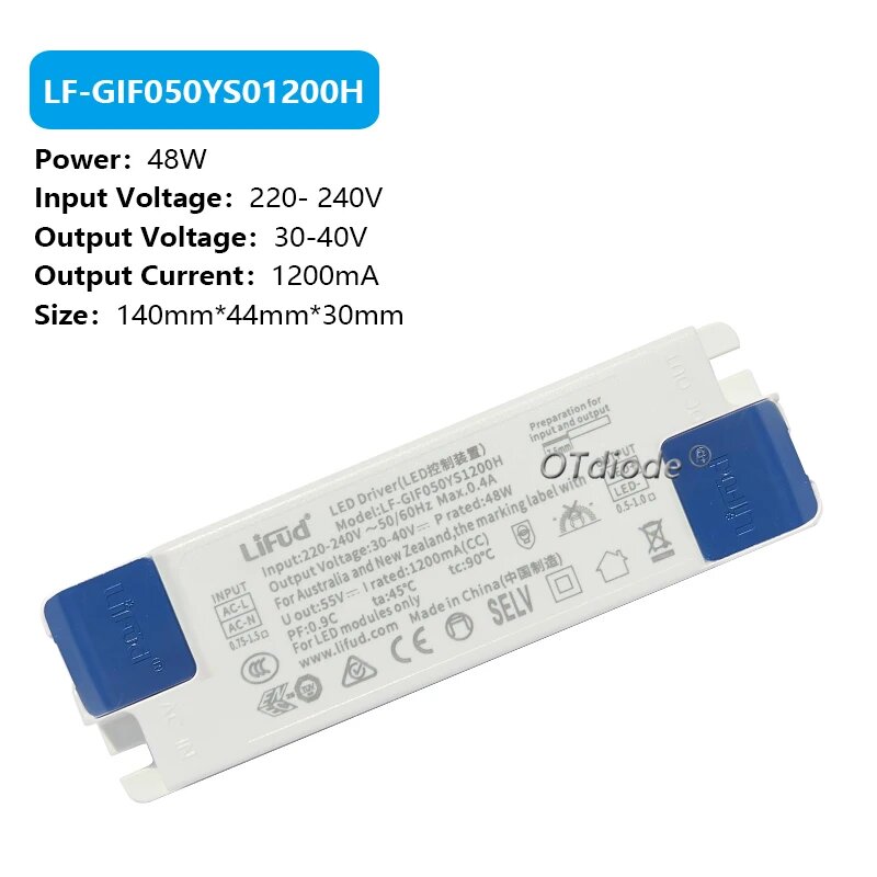 Трансформатор Lifud LF-GIRxxxYS 220В 25-60Вт LF-GIF050YS01200H, 1pcs