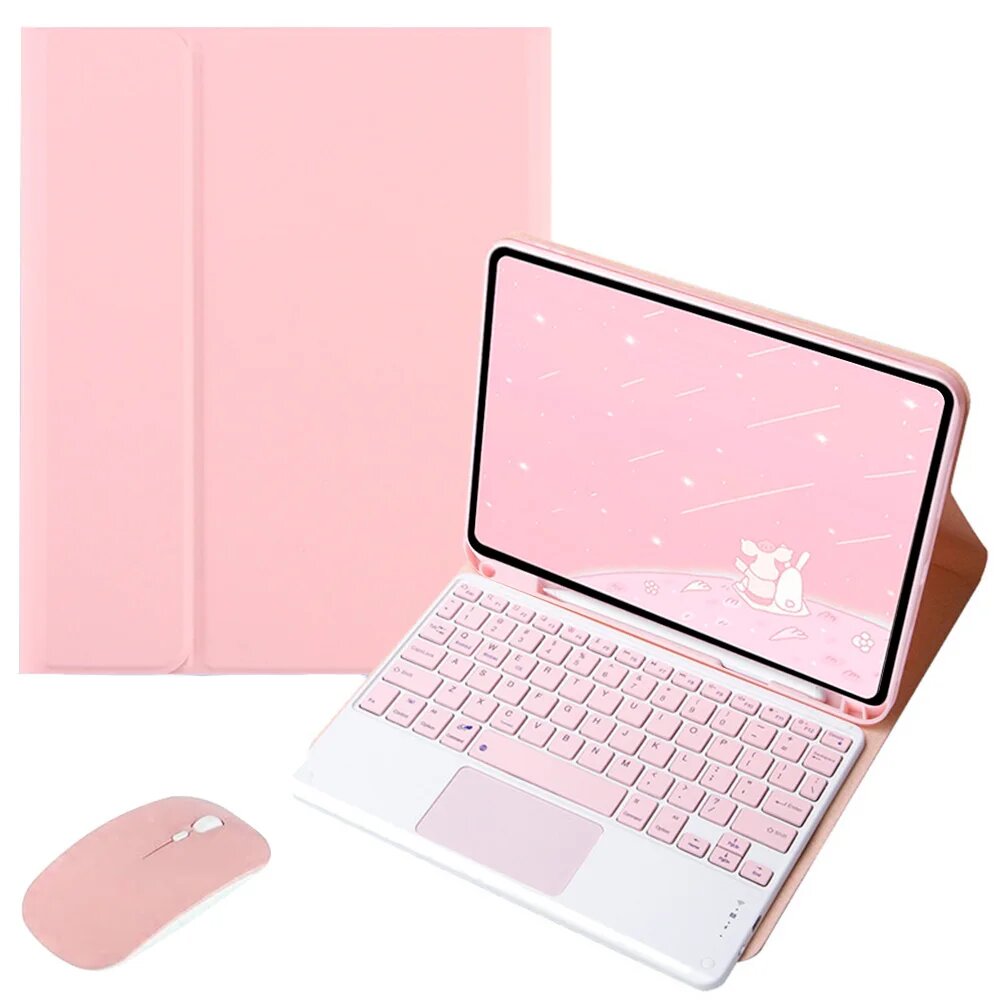 Кожаный чехол с Bluetooth-клавиатурой qukam для Samsung Galaxy Tab A9 Plus Hebrew keyboard, Set 4