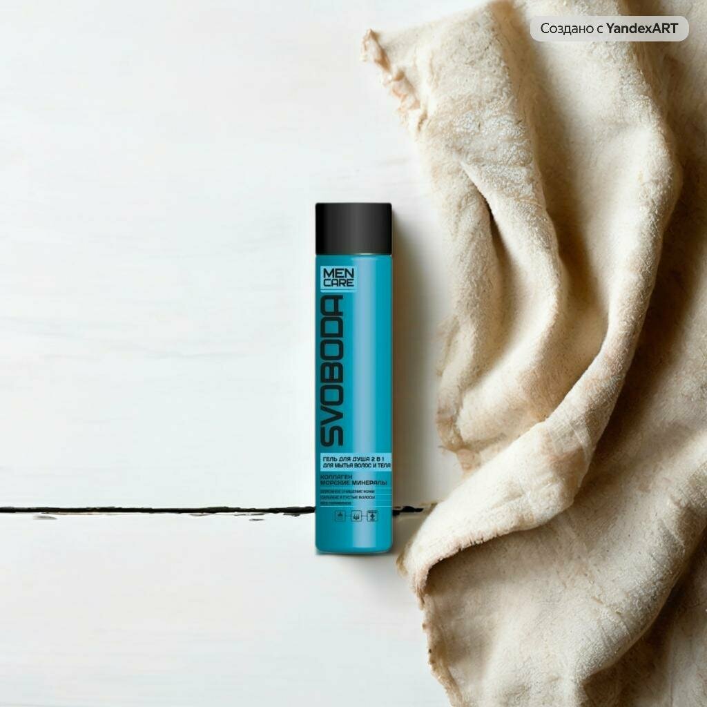 Гель для душа для волос и тела 2 в 1 Свобода Men Care Коллаген, морские минералы, 300 мл