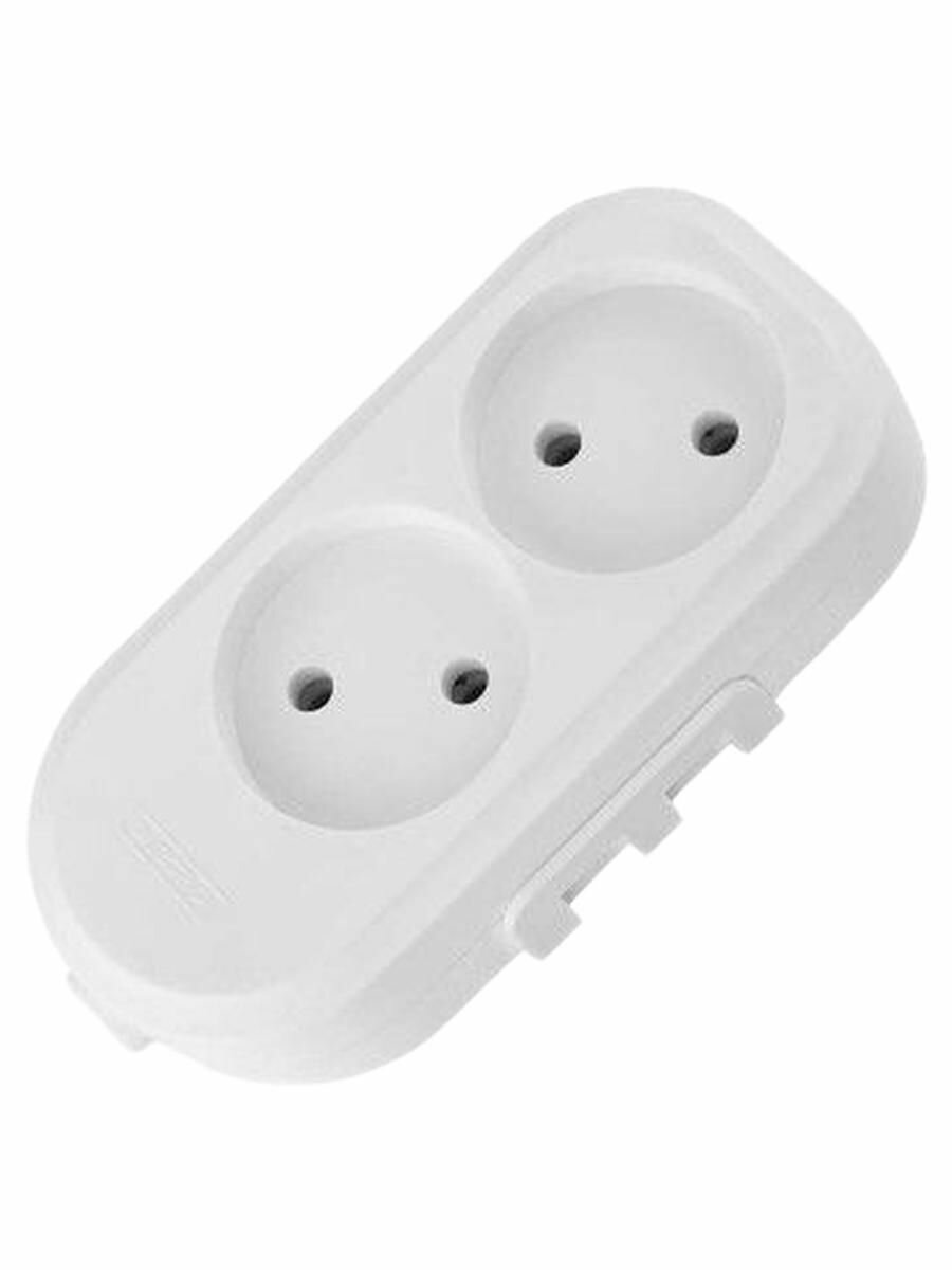 Колодка для удлинителя 2 розетки 16А/3500 Ватт, с кронштейном. Беларусь.