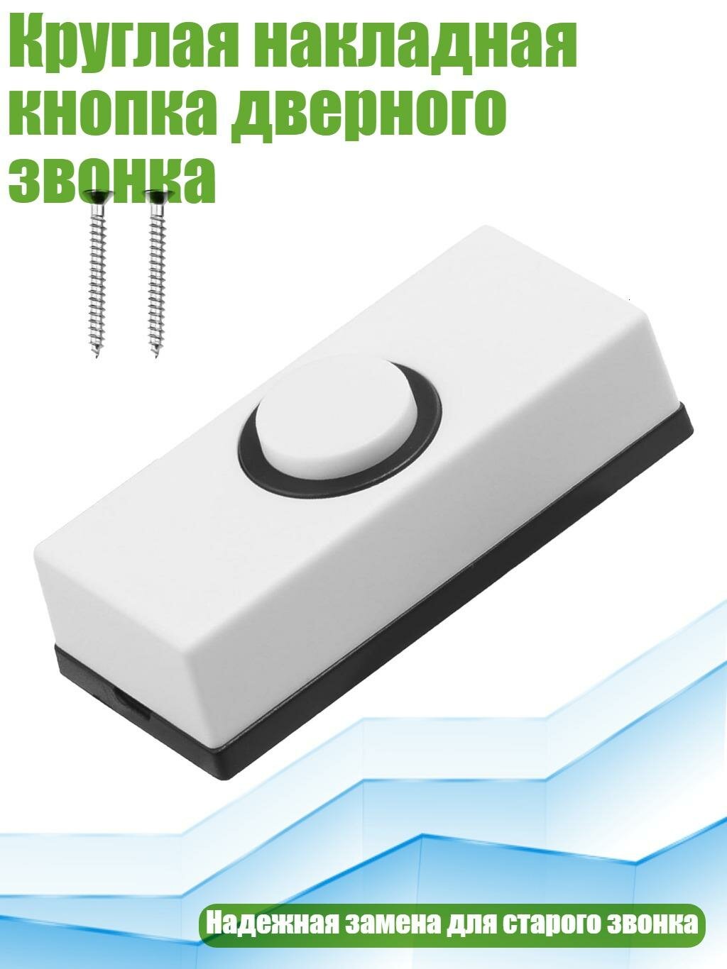 Круглая накладная кнопка дверного звонка