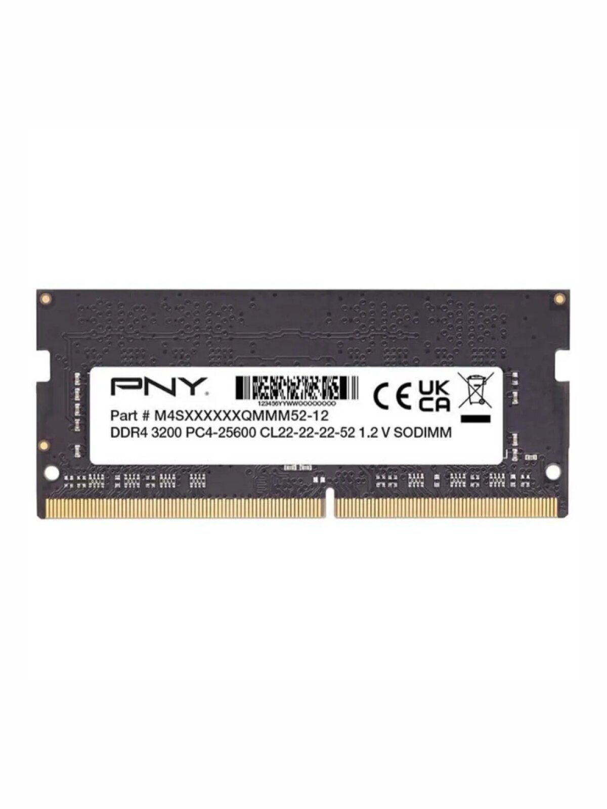 PNY MN8GSD43200-SI/ SODIMM 8 ГБ DDR4 3200 МГц, OEM, черный/