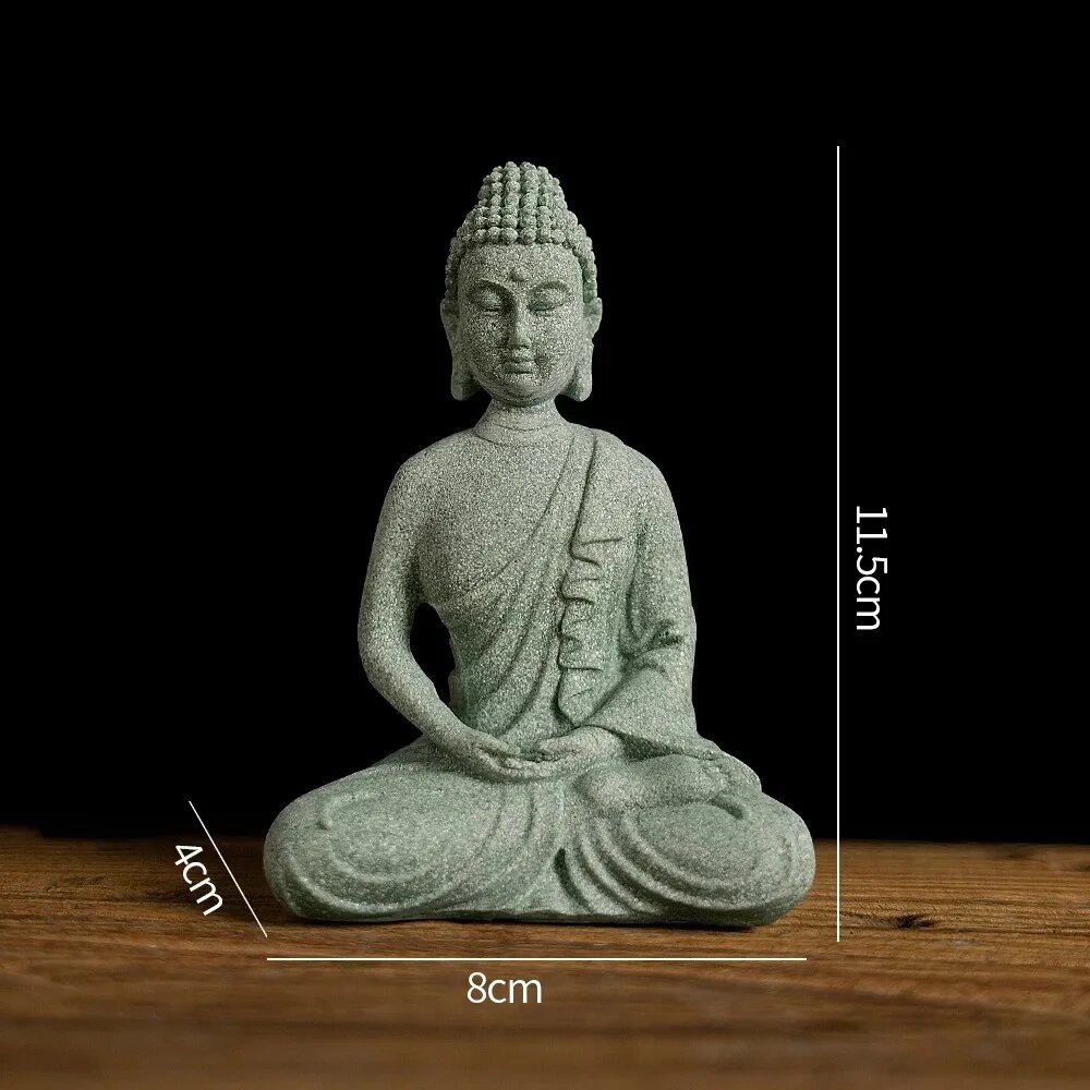 Статуэтка Будды, 11.5см, зеленая, Meditation-B