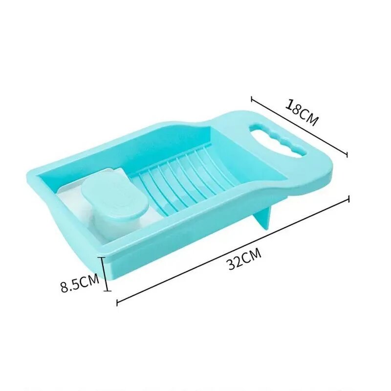 Стиральная доска с ручкой и резервуаром для порошка, пластиковый таз для стирки носков и нижнего белья