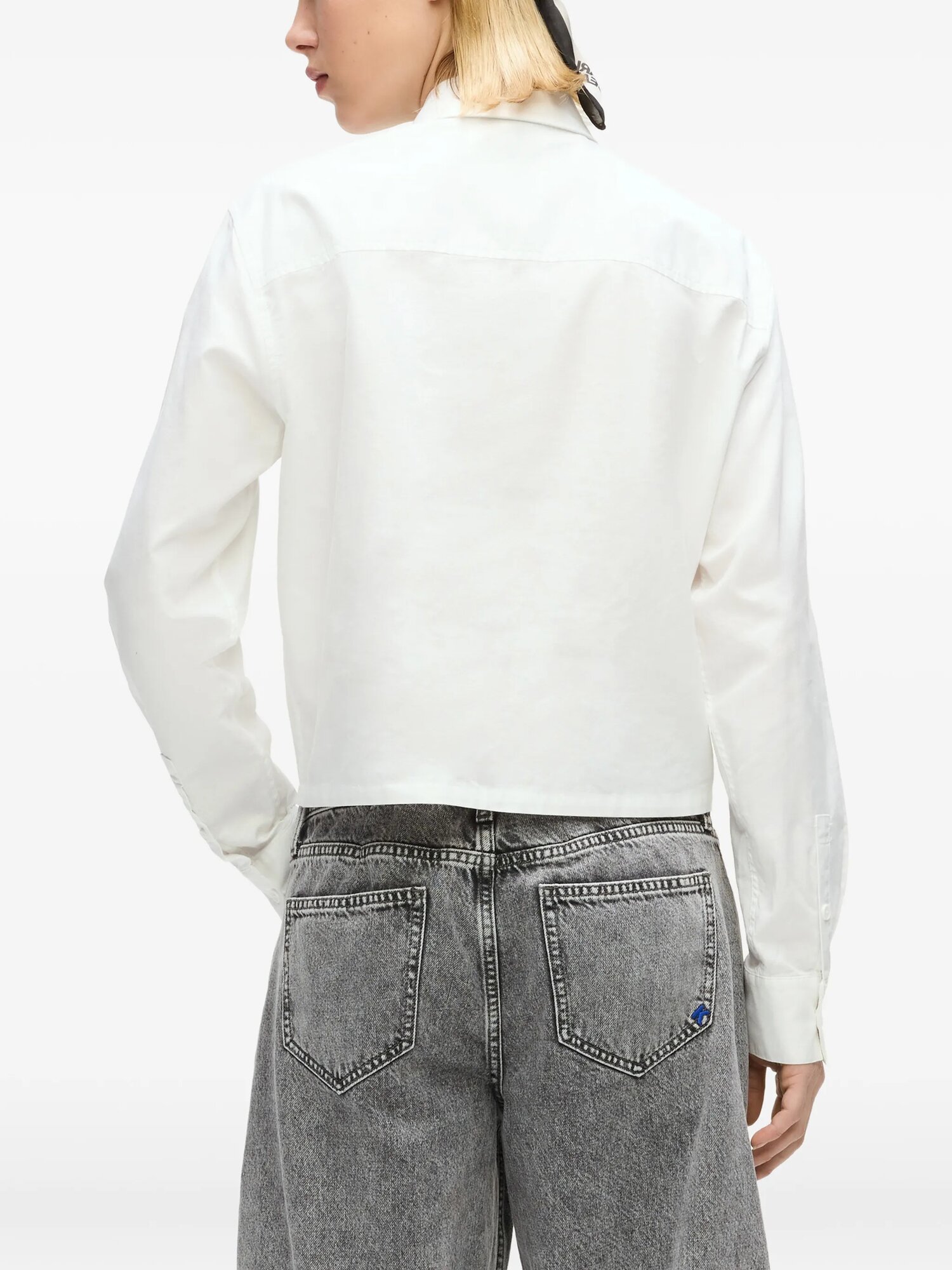 Рубашка KARL LAGERFELD JEANS, размер 38, бежевый/белый — фото 1