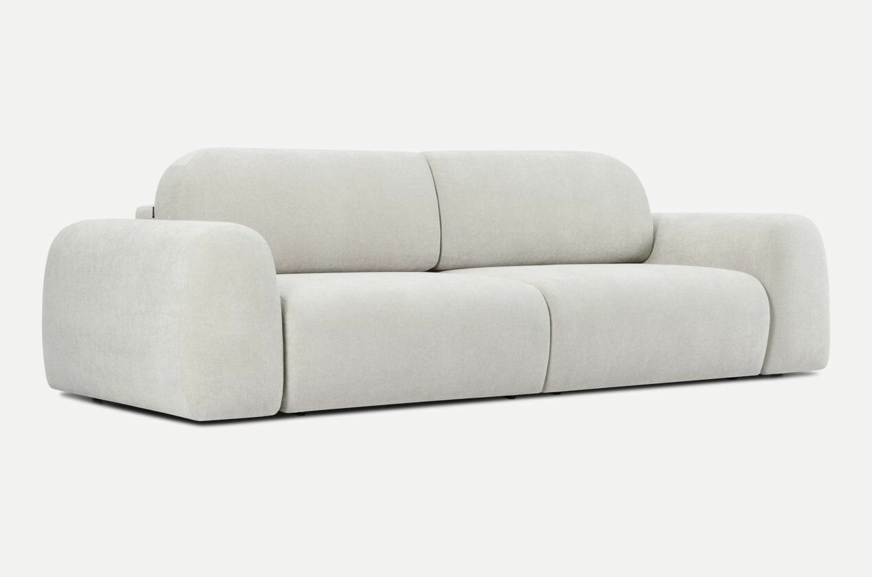 Диван-кровать раскладной Divan.ru Лилт Букле Молочный, 270х126х86 см, спальное место 200х159 см