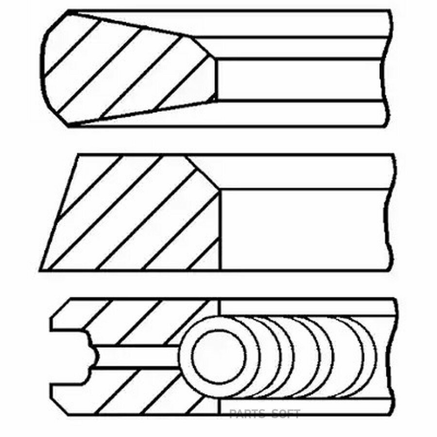 GOETZE 08-784800-00 Кольца поршневые компл. на 1 цил ford 2 5 d/td ()