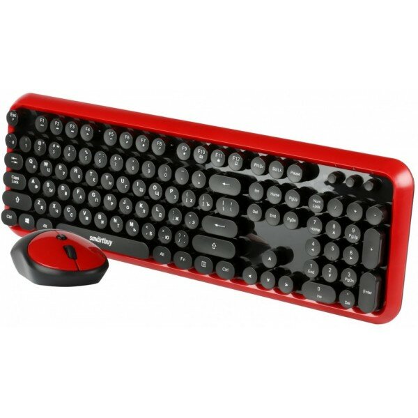 Комплект клавиатура+мышь Smartbuy 620382AG-RK беспроводной, USB, 1600 DPI, чёрно-красный