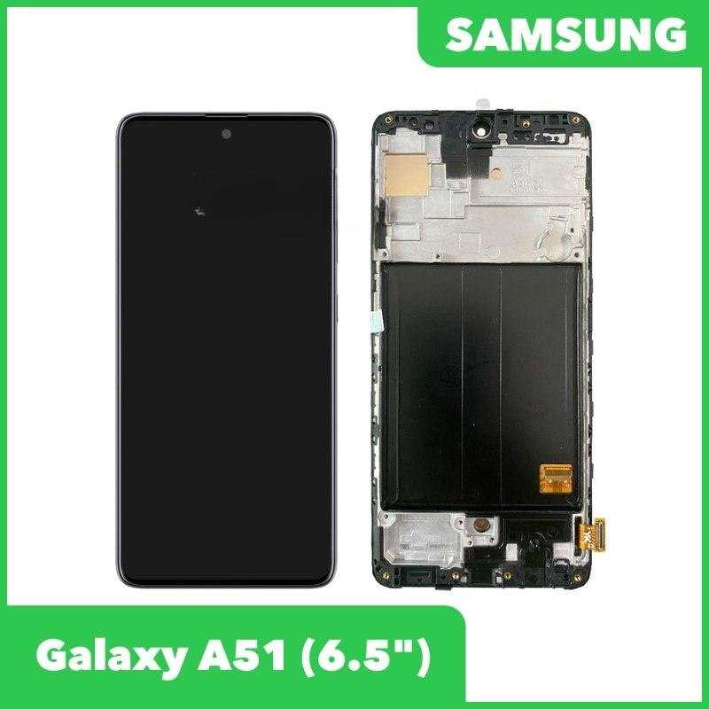 LCD дисплей для Samsung Galaxy A51 SM-A515 в сборе с тачскрином в рамке OLED Full Size (черный)