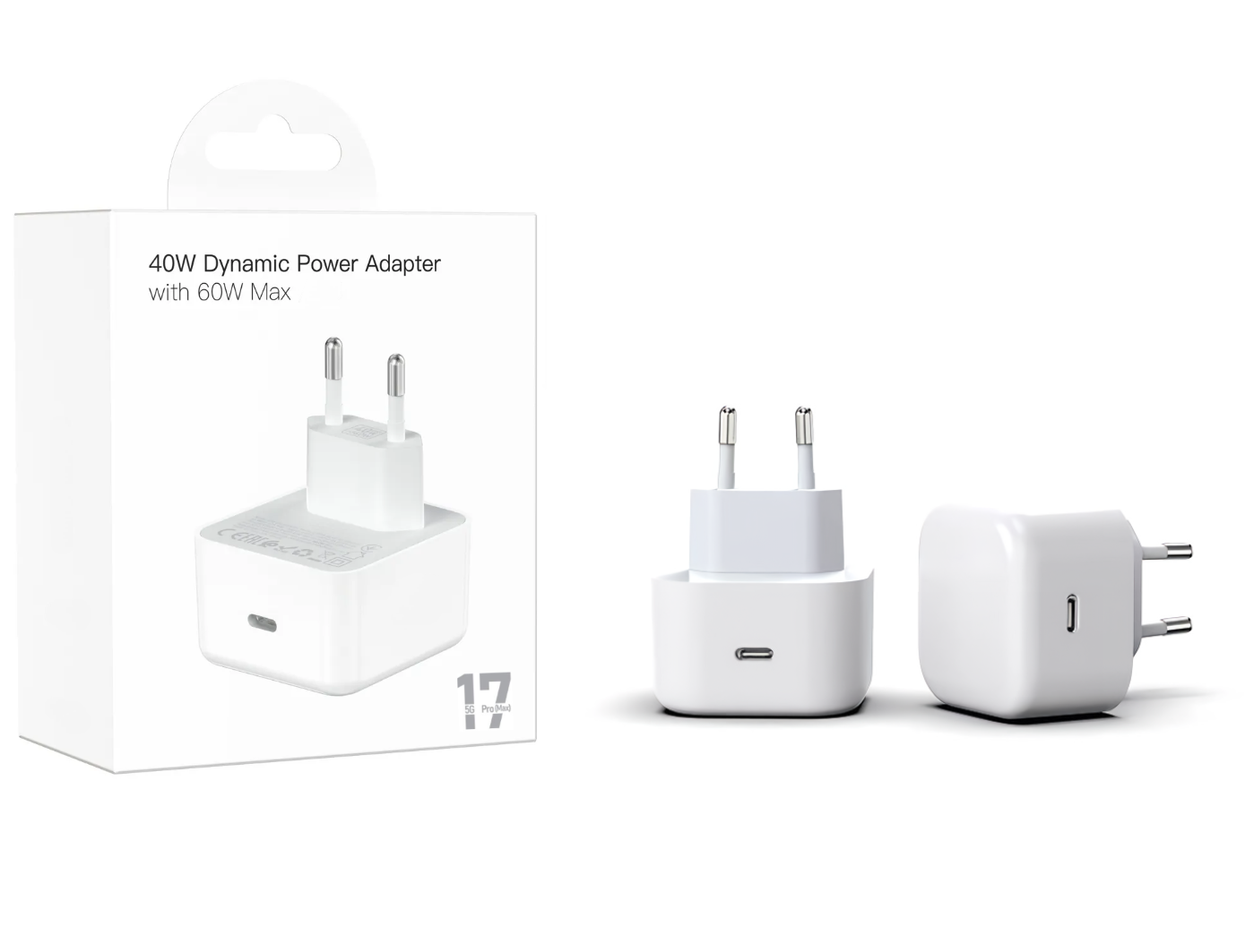 Зарядное устройство для iPhone 15,16,17, iPad, MacBook/Адаптер питания с интеллектуальной быстрой зарядкой от 40W до 60W