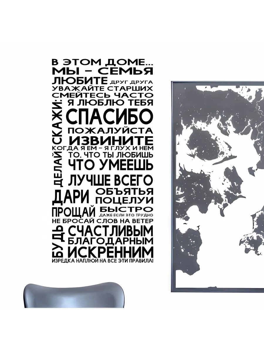 Наклейка русские Правила семьи 2 allstick арт. W_28_262