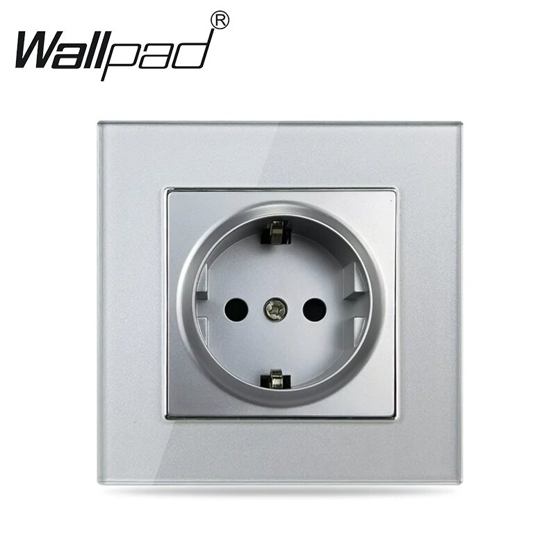 Wallpad Двойная Розетка Хрустальная 2USB EU Socket Grey