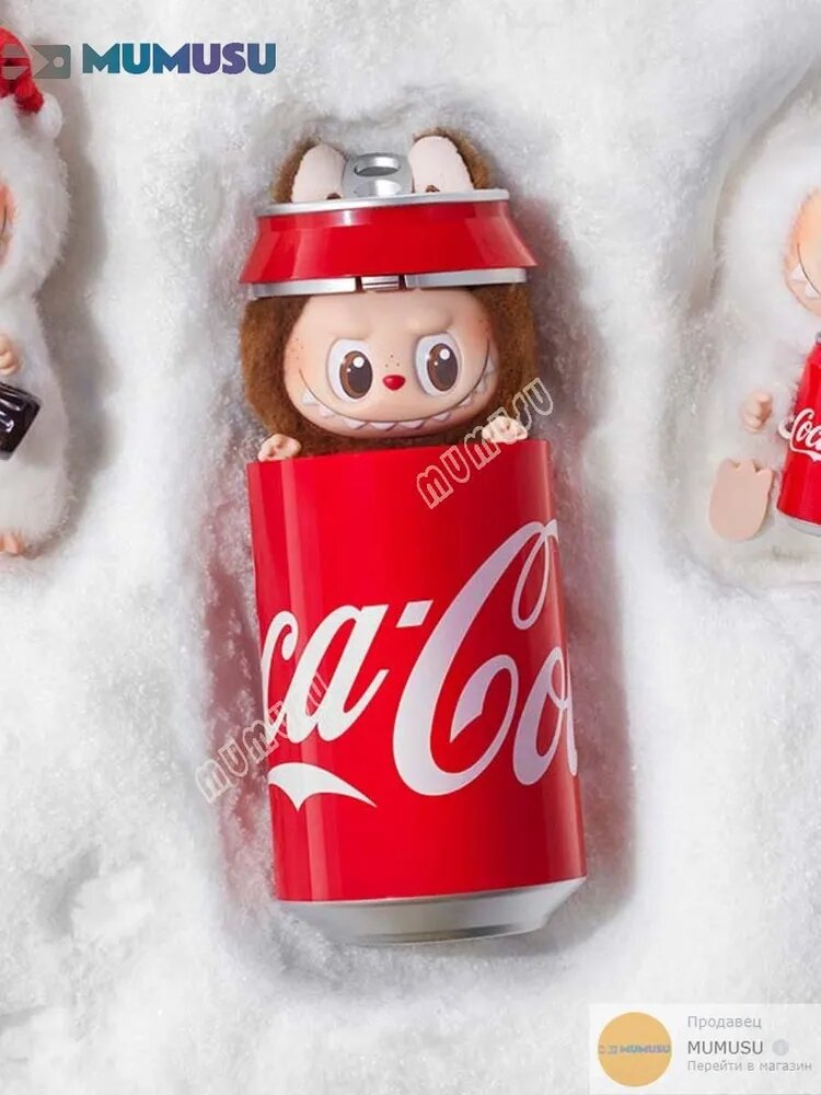 Мягкая игрушка Лабубу в банке колы THE MONSTERS COCA-COLA SERIES коллекционная фигурка для коллекционеров — фото 1