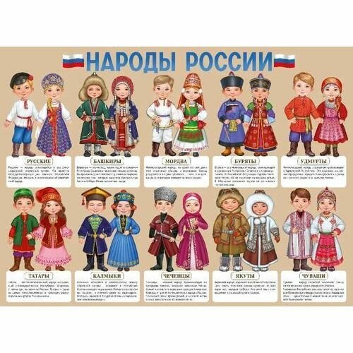 Плакат Империя поздравлений "Народы России", 600х440 мм, текст