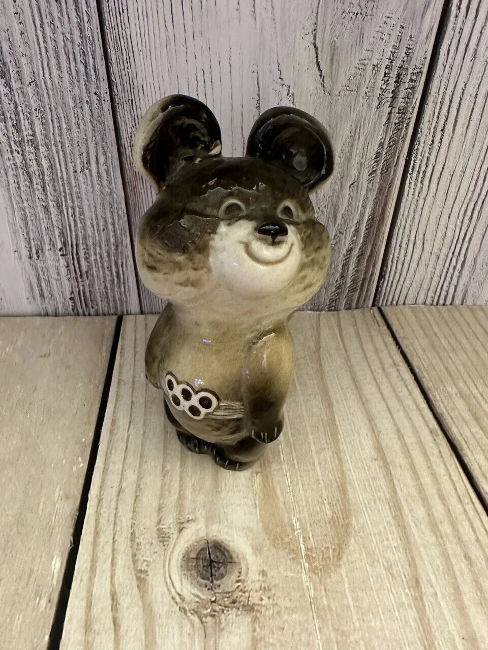 Статуэтка Олимпийский Мишка Фарфор Лфз ссср 1980 винтажная коллекционная редкая