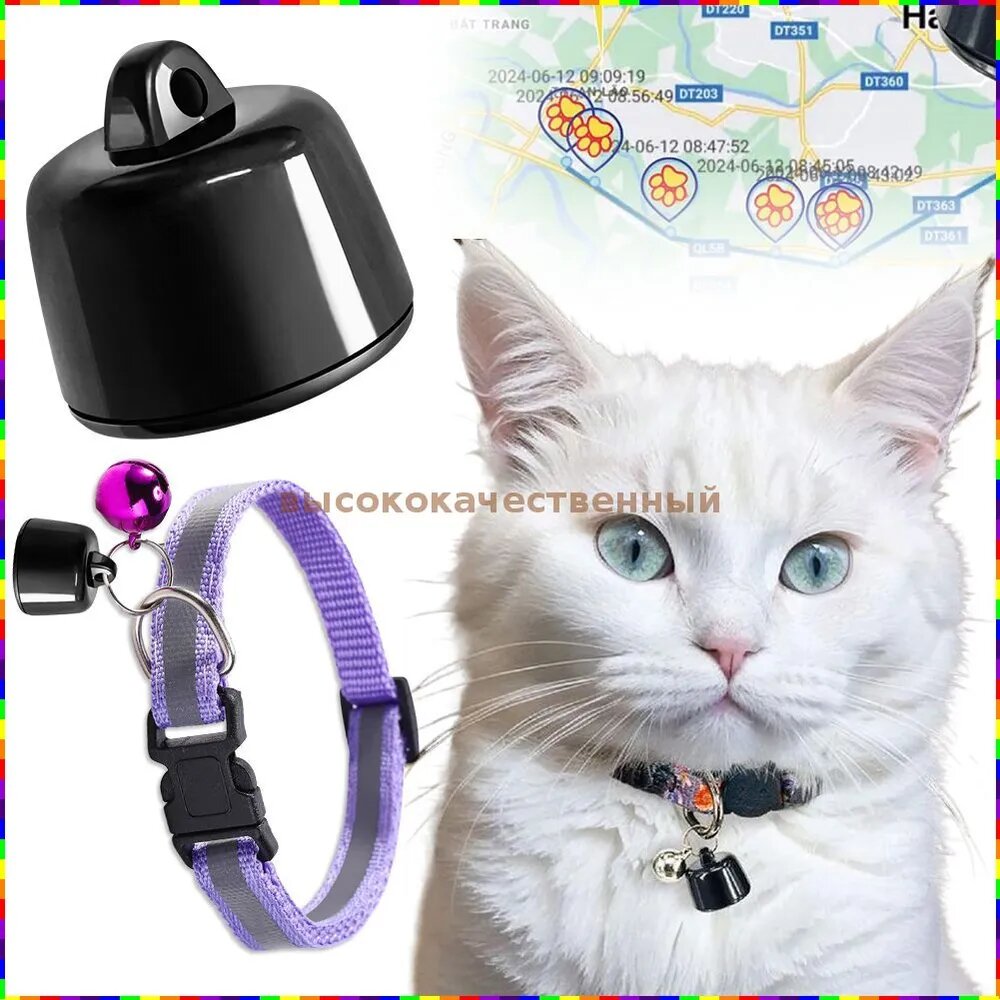 GPS-трекер для кошек и мелких домашних животных - Позиционер, компактное решение для контроля передвижений питомца