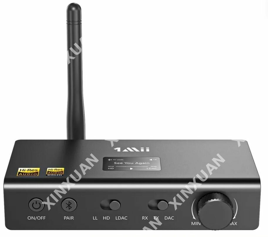 Бестселлер среди аудиоадаптеров, 1Mii DS700 HiFi передатчик и приемник с поддержкой LDAC и aptX HD/LL, оснащенный премиальным ЦАП для аудиофилов, OLEDдисплеем и функцией дальнобойного Bluetooth
