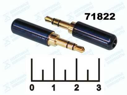 Разъем AUD 3.5 штекер стерео gold синий