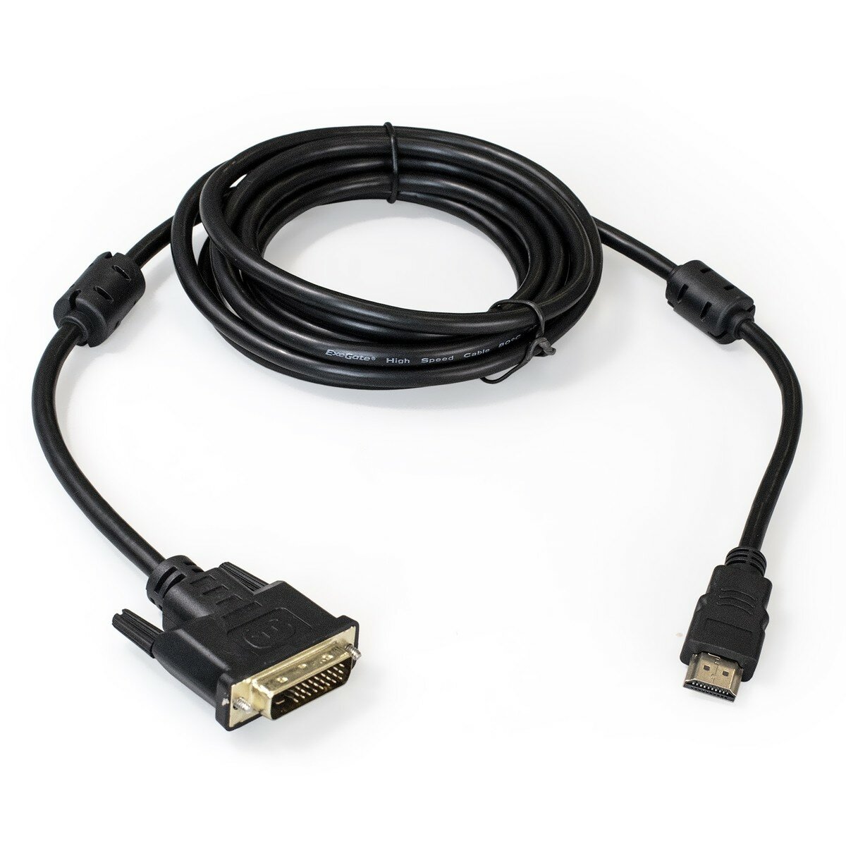 EXEGATE кабели EX284907RUS Кабель HDMI-DVI EX-CC-HDMIM-DVIM-3.0 19M 25M, dual link, 3м, 2 фильтра, позолоченные контакты