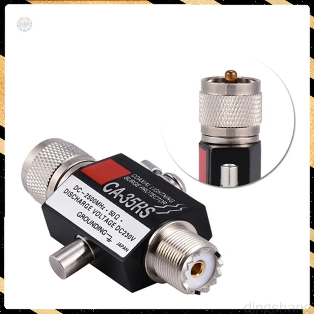 Грозозащита коаксиальная Wazutik CA-35RS, газоразрядный разрядник для антенны, молниезащита трансивера 0-2500 МГц, простая установка-ds