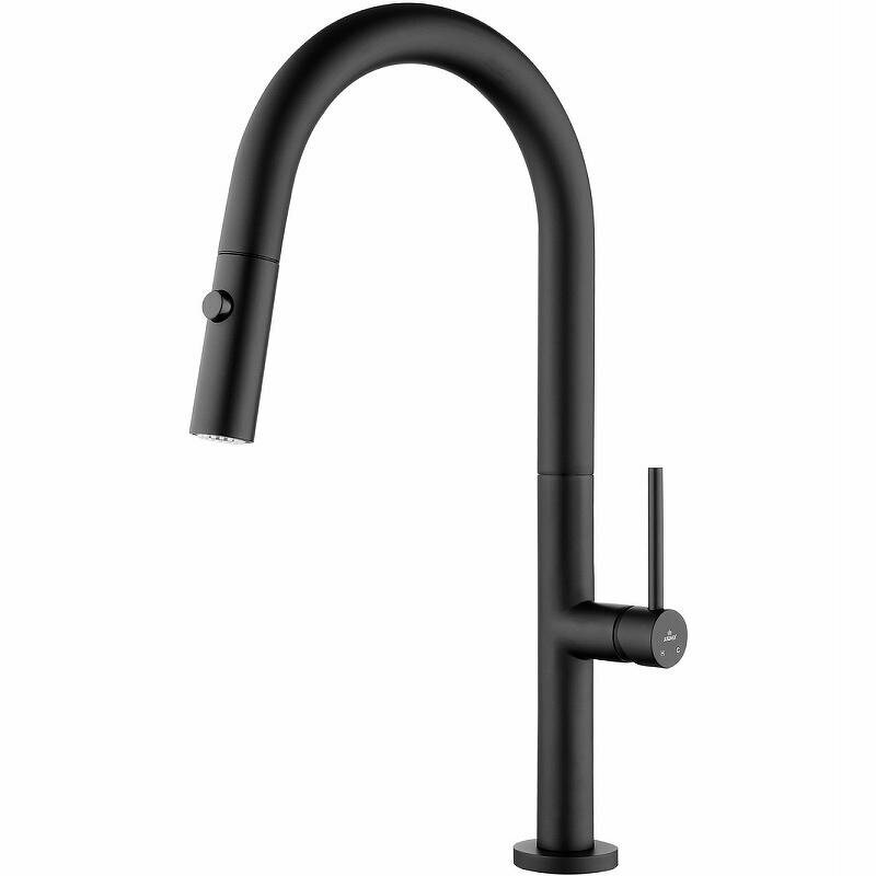 Смеситель для кухни Kaiser Merkur 26466-2 черный матовый, с выдвижным изливом, рычажный, латунь