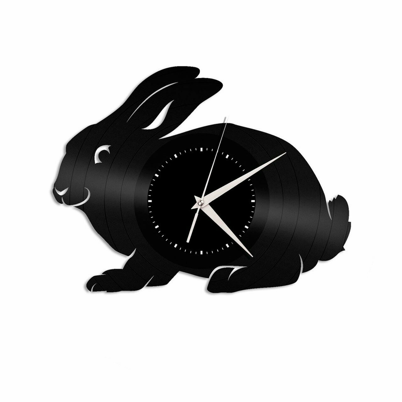 Часы из виниловой пластинки (c) VinylLab Заяц, диаметр 30 см