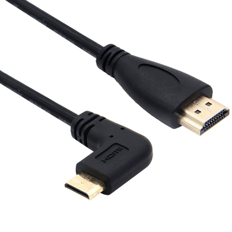 Кабель Mini HDMI-HDMI с угловым разъемом 4K для подключения планшета, компьютера, камеры к телевизору или монитору