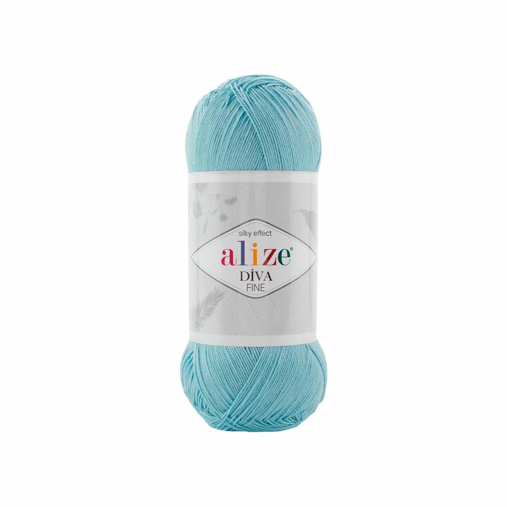 Пряжа Alize Diva Fine 376 (5 мотков по 100г/600м) светлая бирюза