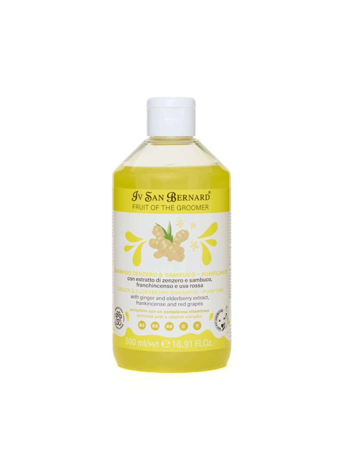 Шампунь Iv San Bernard Fruit of the Groomer Ginger&Elderbery с противовоспалительным эффектом 500 мл