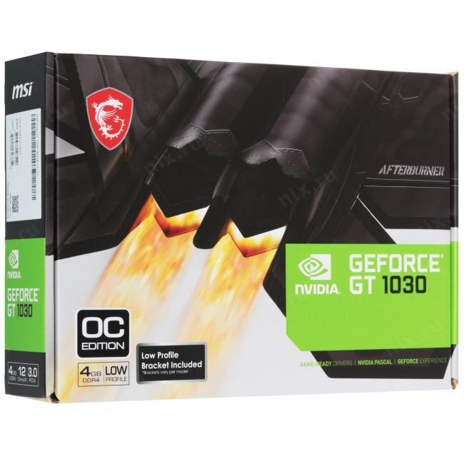 MSI GeForce GT 1030 4GD4 LP OC Видеокарта/ GeForce GT 1030 4GD4 LP OC