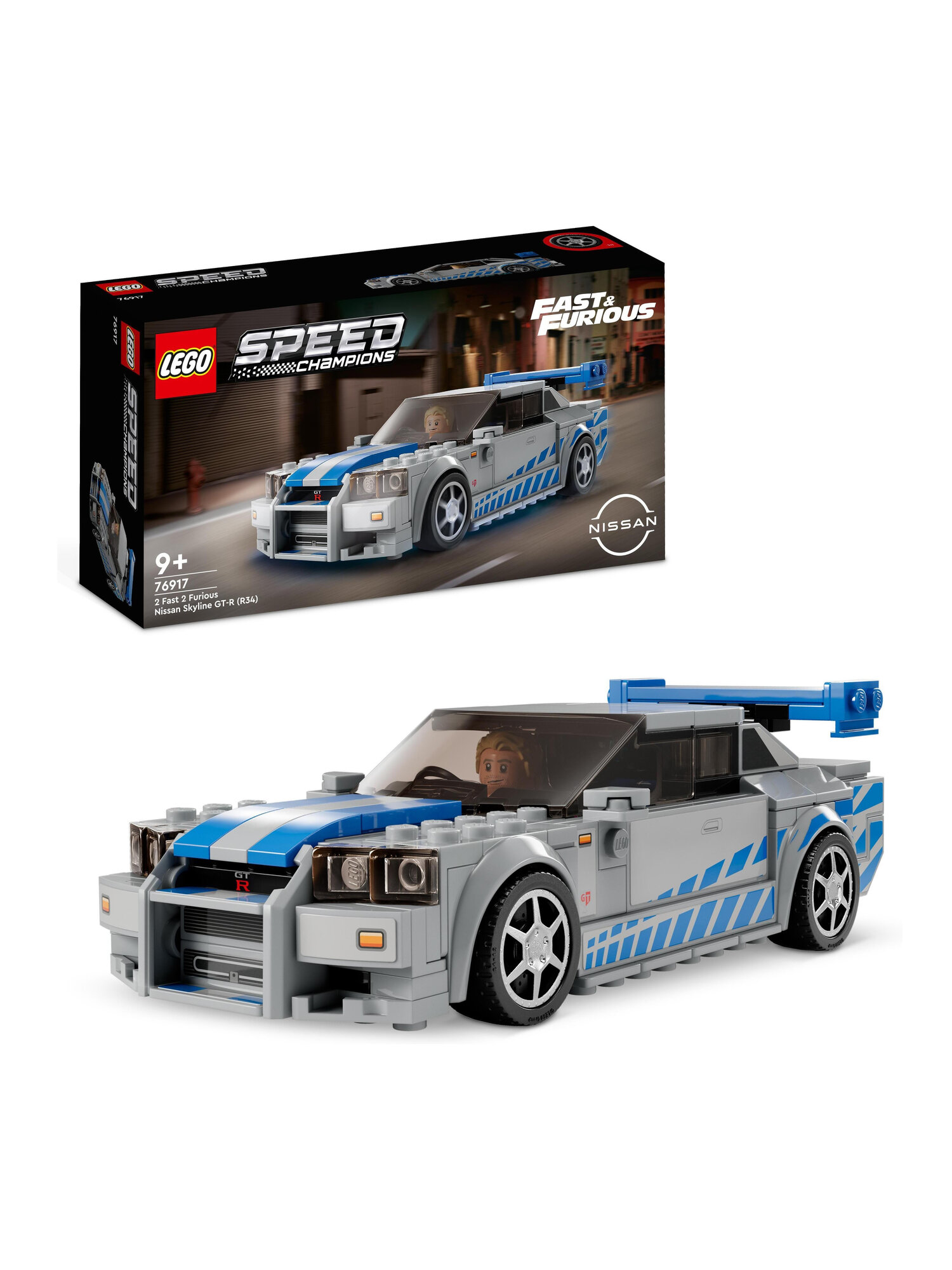 Конструктор LEGO Speed Champions 76917 Двойной Форсаж: Nissan Skyline GT-R (R34), 319 дет.