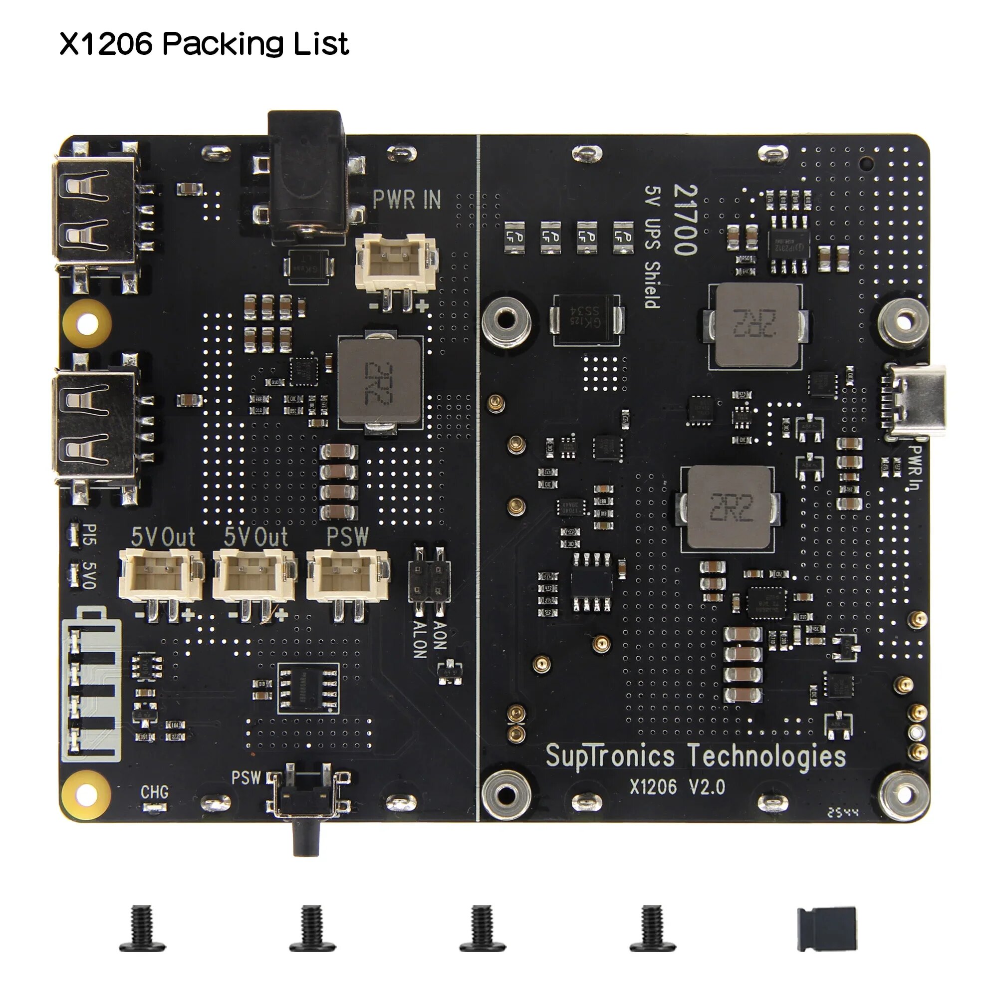 Geekworm X1206 V2.0 плата питания для Raspberry Pi 5